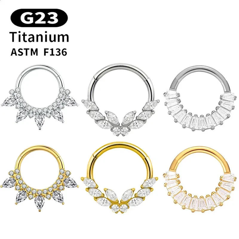 Hinged Septum Clicker Ring: Premium ASTM F136 Implant Grade Piercing ...