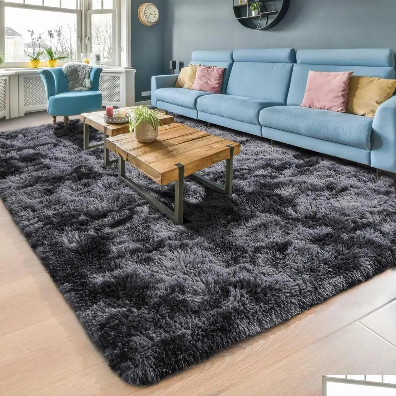 Ultra Soft Fluffy Nonslip Fluffy Carpet For Living Room And Bedroom ...