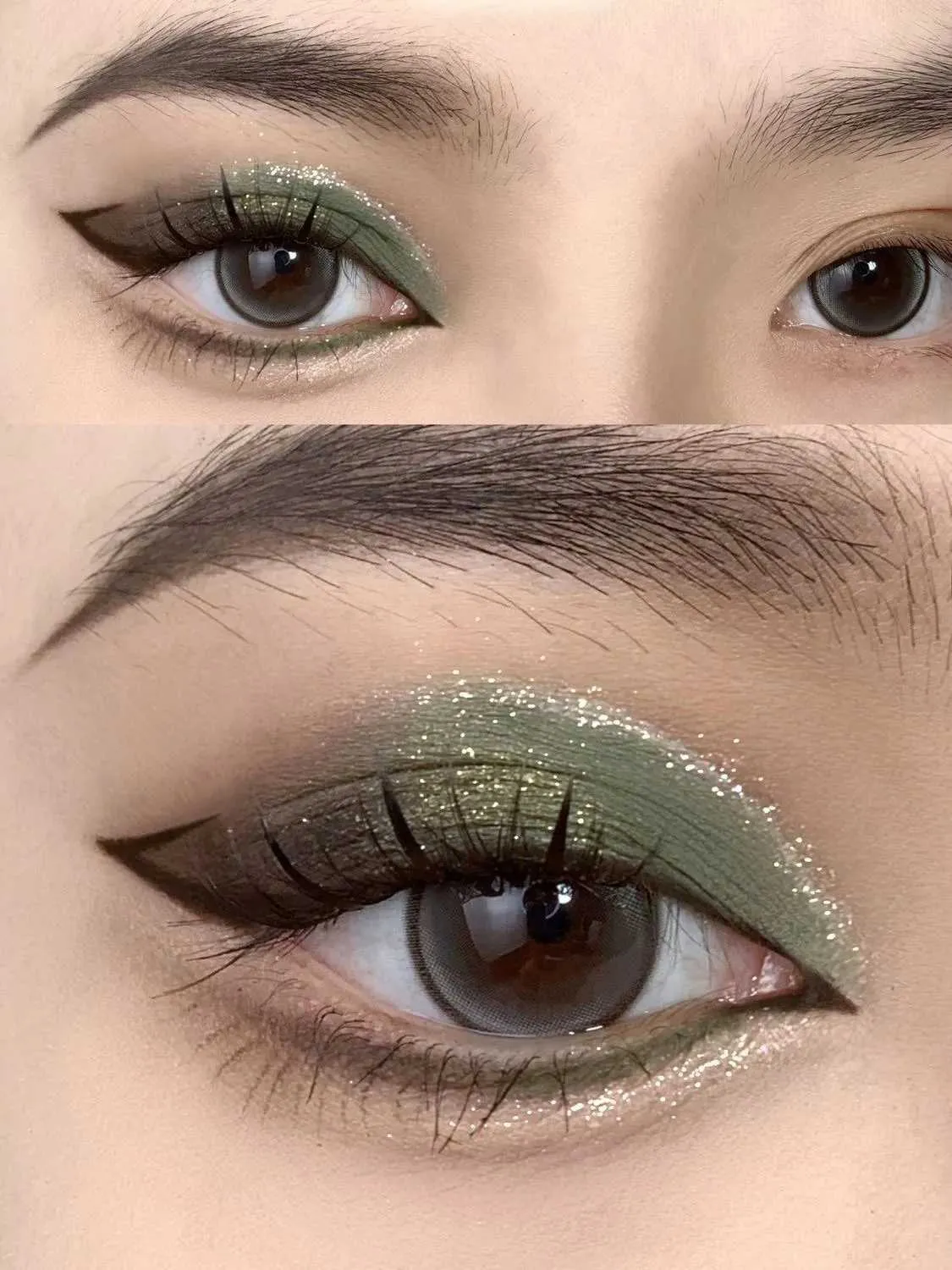 Eyeshadow Palette Olive Green Smoky Eye Look Shimmer Matte Powder ...