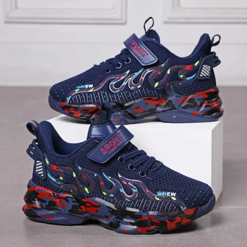 Sneakers Breathable Tennis Shoes for Boys 4 to 12 Years with Hook ...