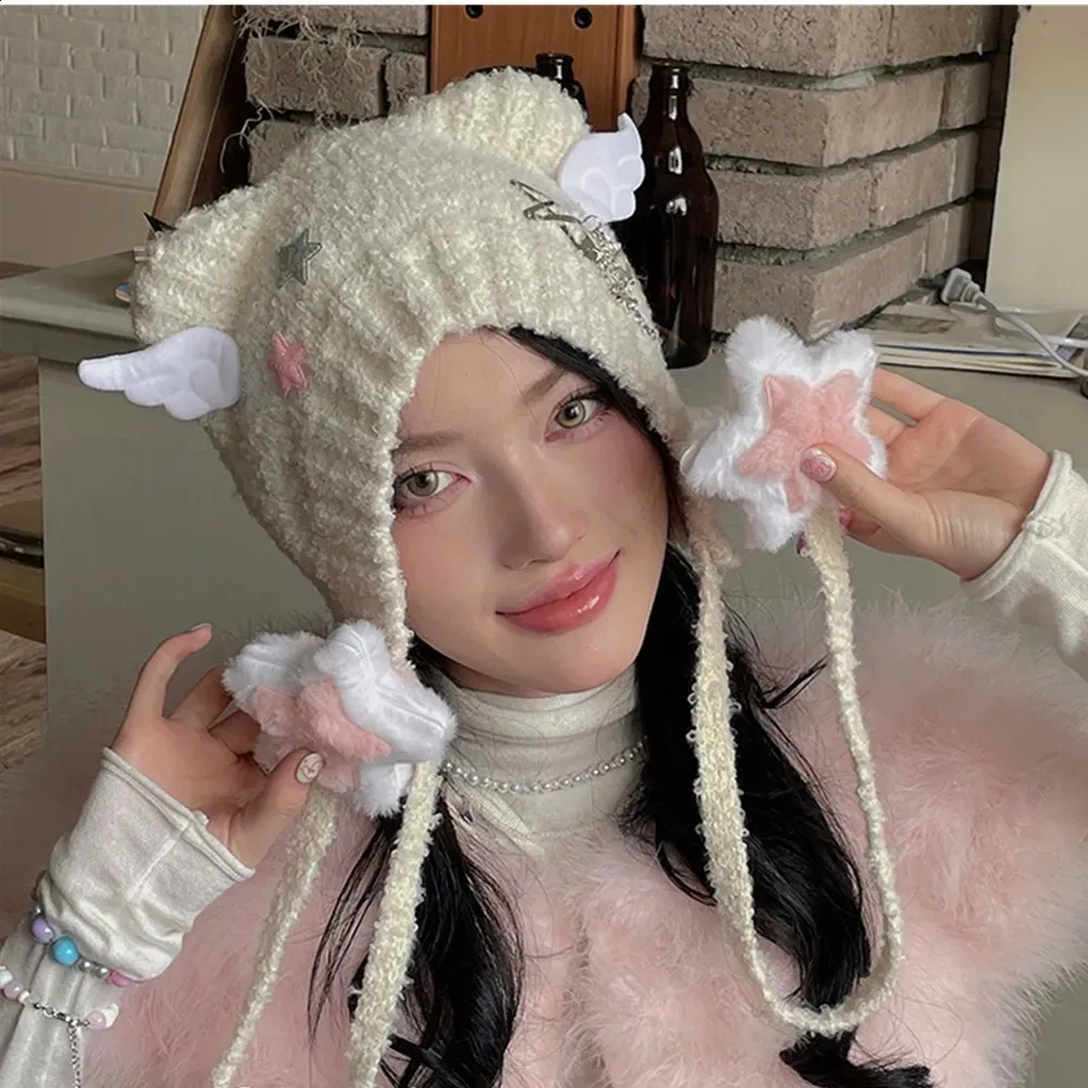 Harajuku Gothic Lolita Angel Wings Bini Cat Ear Hat For Women Y2K Girl ...
