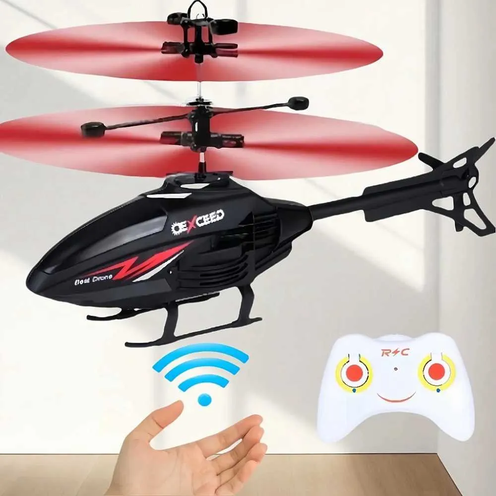 2 Channel Gesture Control RC Remote Helicopters With LED Light ...