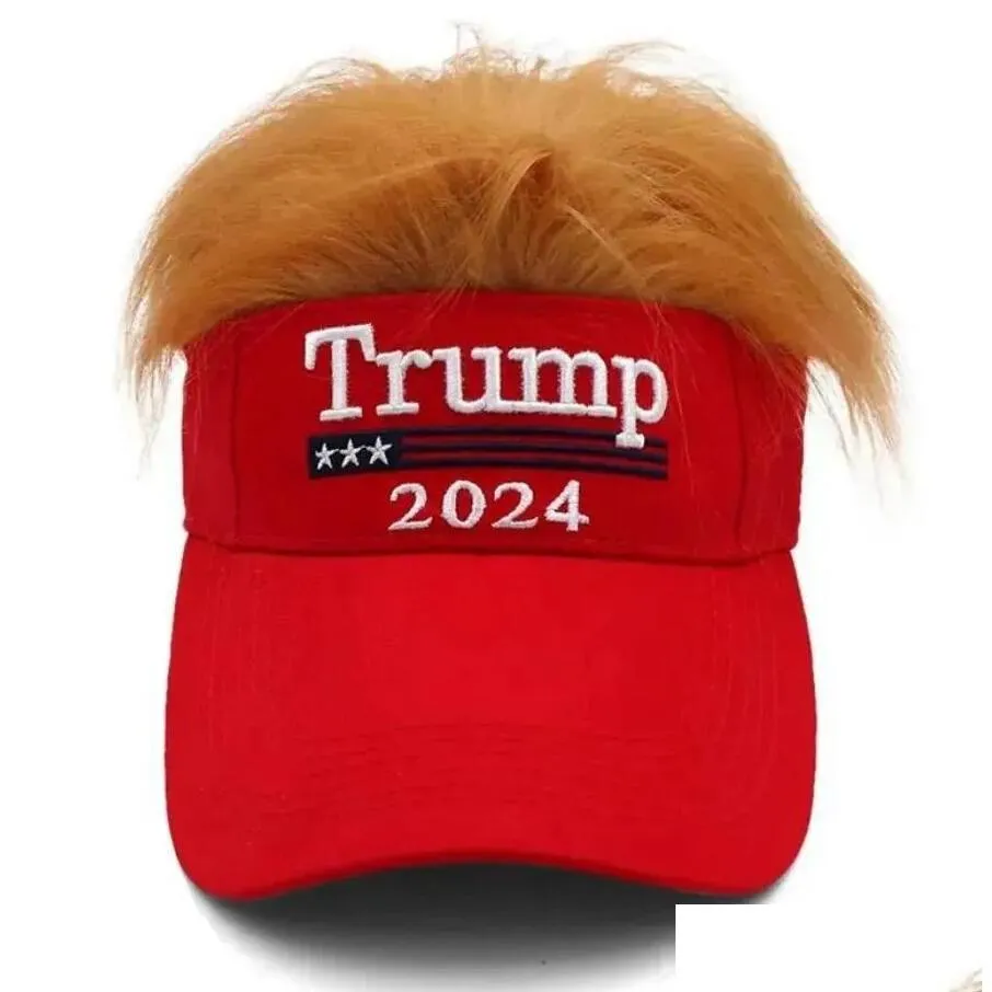 Trump 2024 Visor Donald Fur Baseball Cap Adjustable Sunscreen Cap For ...