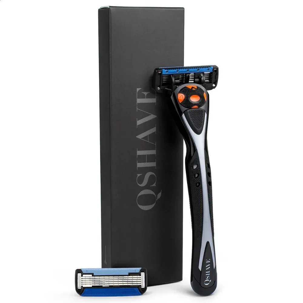 Qshave Black Spider Manual Man Shave Razor With Trimmer 1 Handle X6 ...