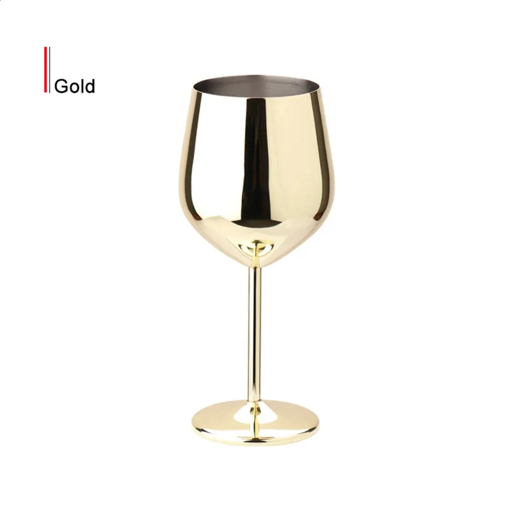 500ml Metal Crystal Stainless Steel Wine Glass Champagne Glass Cocktail ...