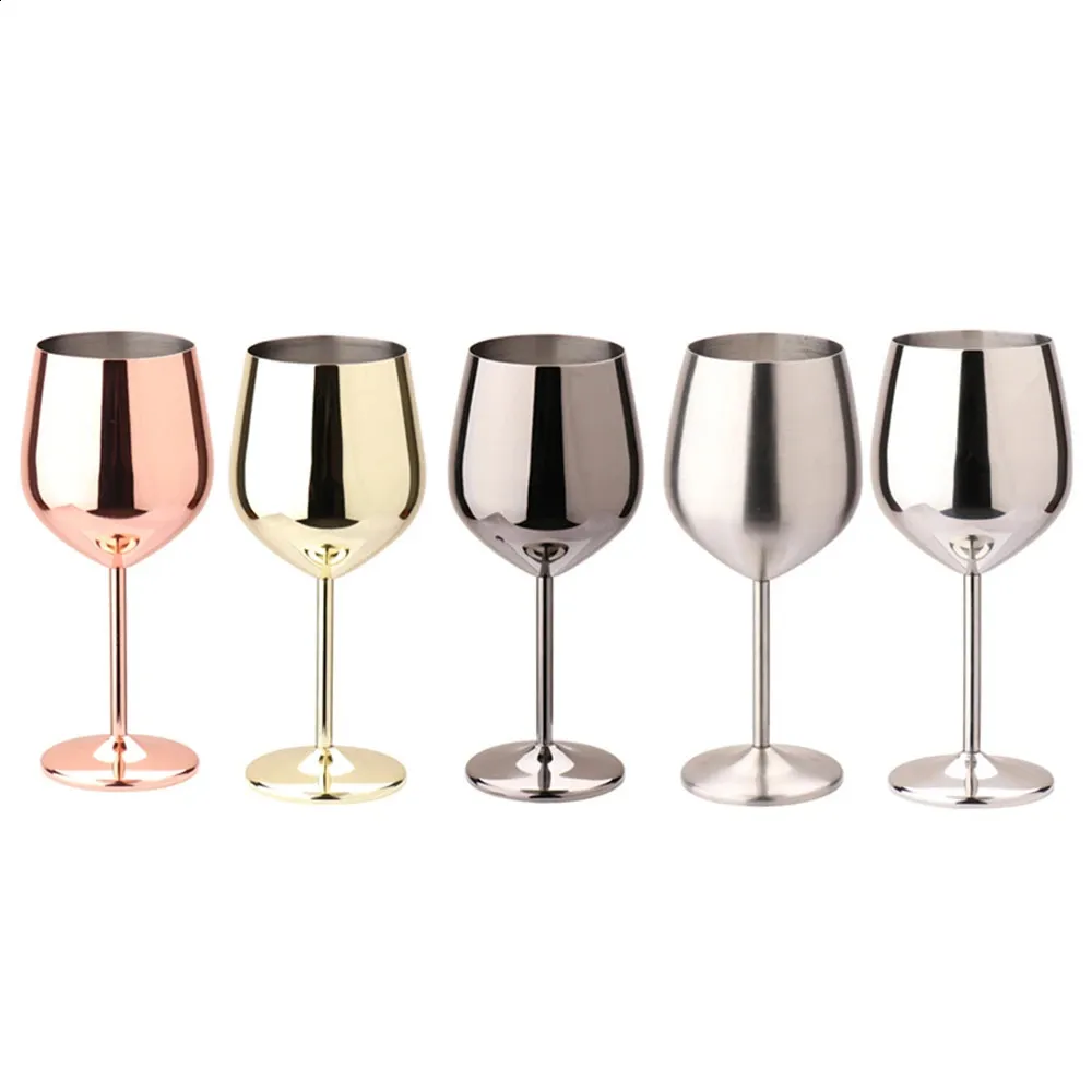 500ml Metal Crystal Stainless Steel Wine Glass Champagne Glass Cocktail ...