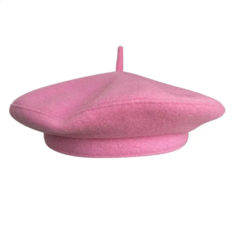 Wool Blend Beret Winter Spring Caps for Women Pink Fitted Silk Casual ...