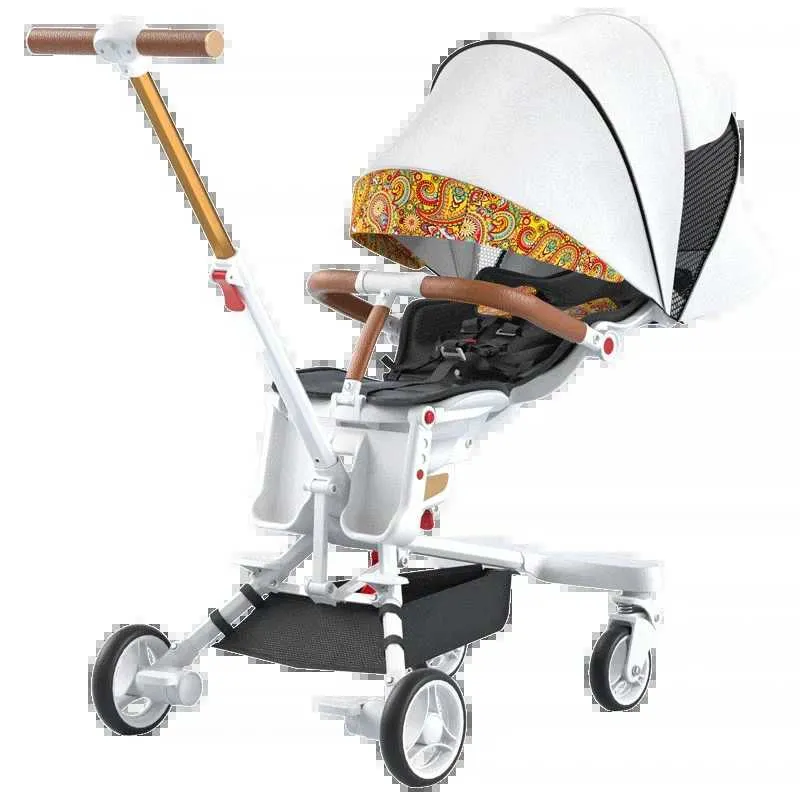 Luxury Convertible Baby Stroller - High Landscape, Lay Flat Pram ...