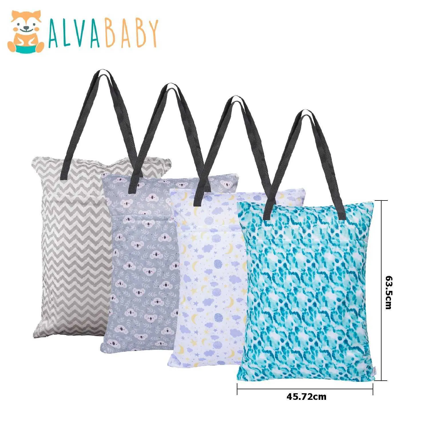 Waterproof Diaper Bag Extra Large With U Shaped Opening, Alva Style, 63 ...
