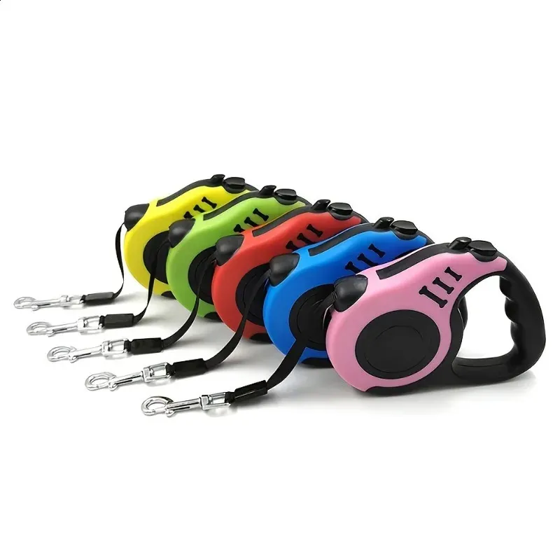 Durable Nylon Dog Leash: Retractable Pet Lead with Dual-Button Control ...