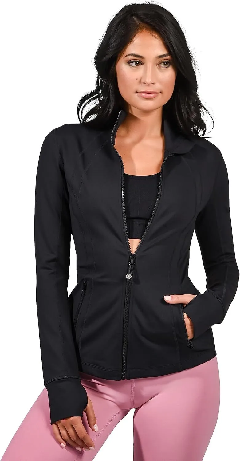 Women's Lightweight Running Jacket - Full Zip Sports Jacket with Hood ...