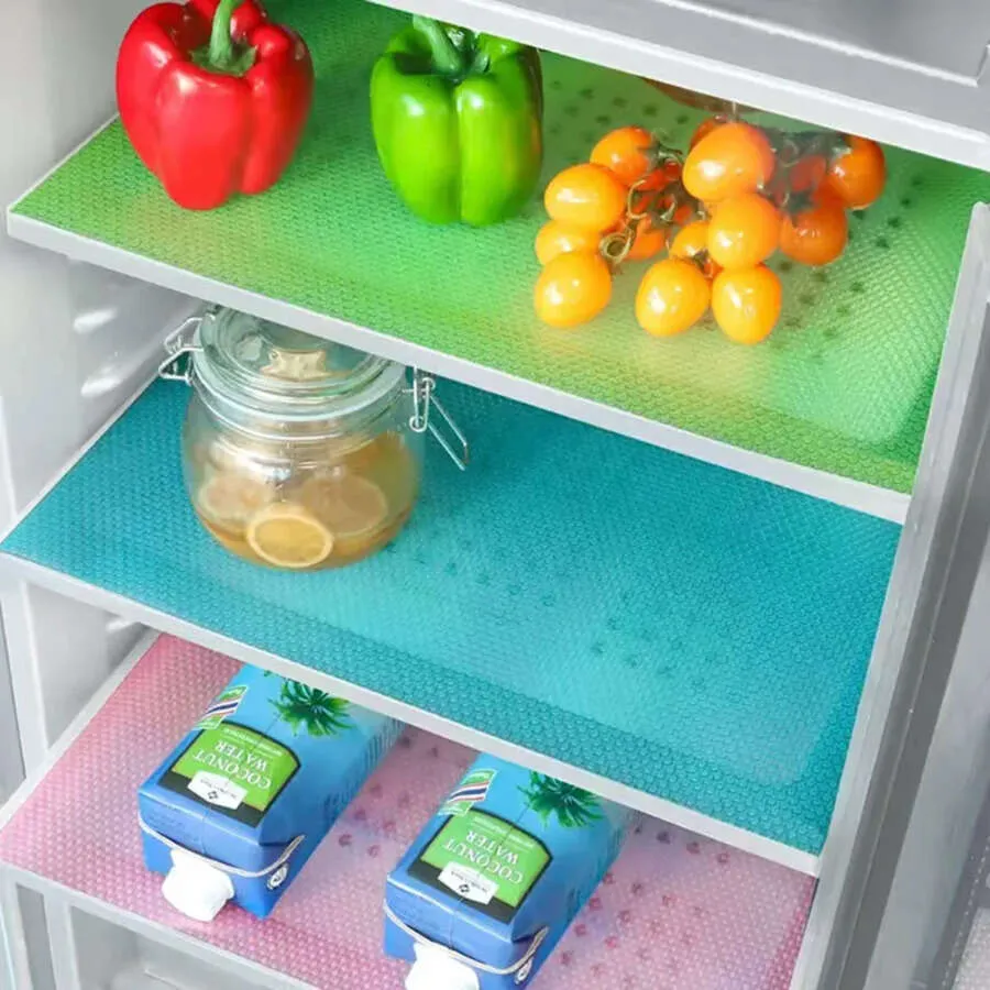 Refrigerator liner mats silicone waterproof pads with 100% cotton ...