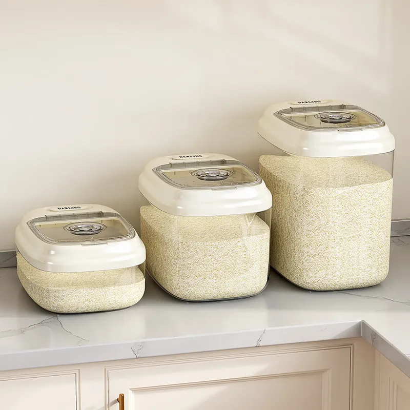Flip Top Rice Airtight Storage Bins 5kg Capacity, Dust Proof, Moisture ...
