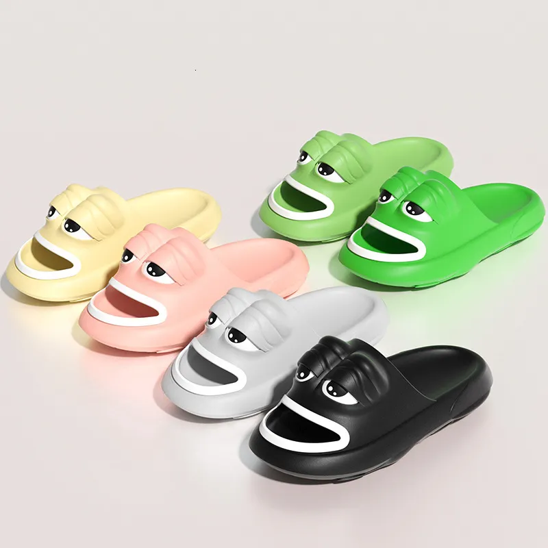 2024 New Designer Frog Lime Green Sandals Eva One Word Drag, Anti Slip ...