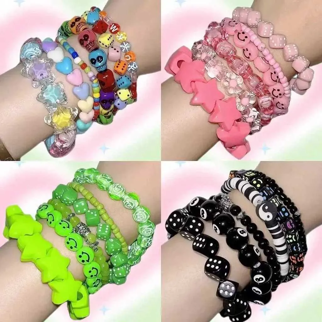 Womens Creative Star Bead Elastic Bracelets Gold Color Beach Jewelry ...