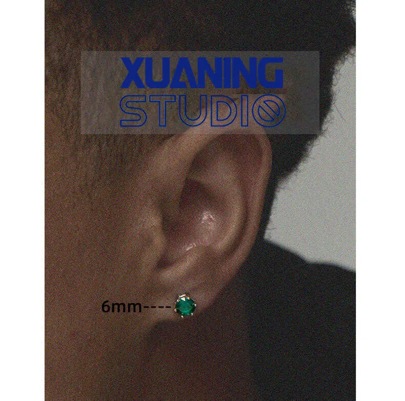 Hip hop stud earrings with pearl and mother-of-pearl stones, silver ...