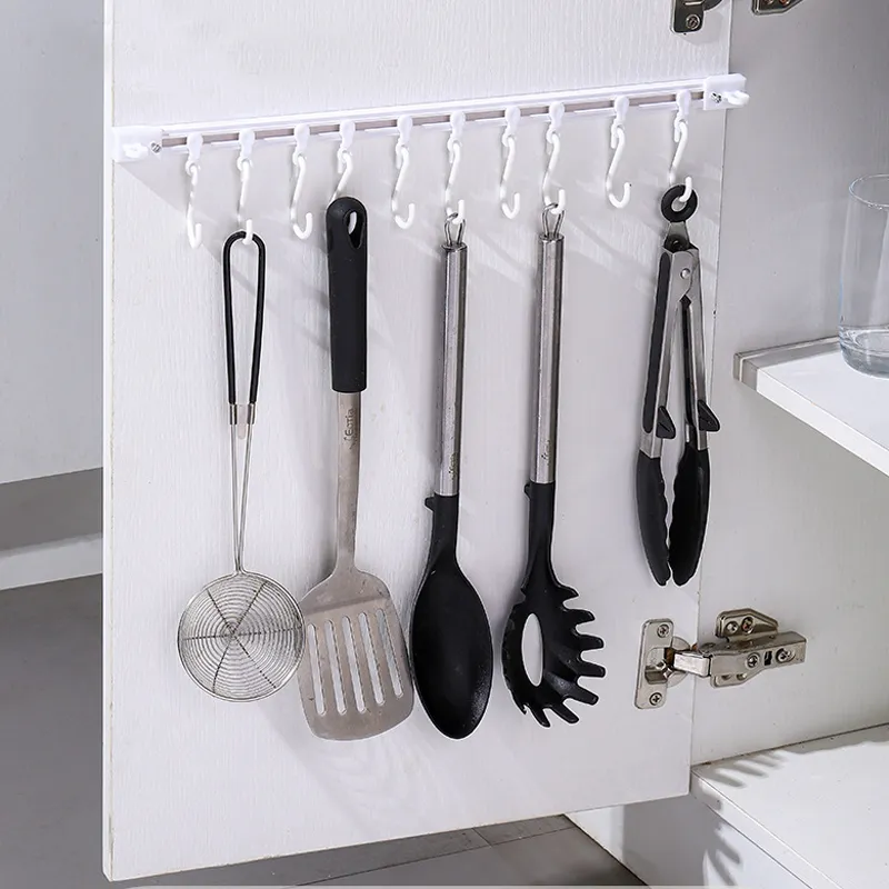 No Drill Kitchen Utensil Organizer - Under Cabinet Hanging Hooks ...