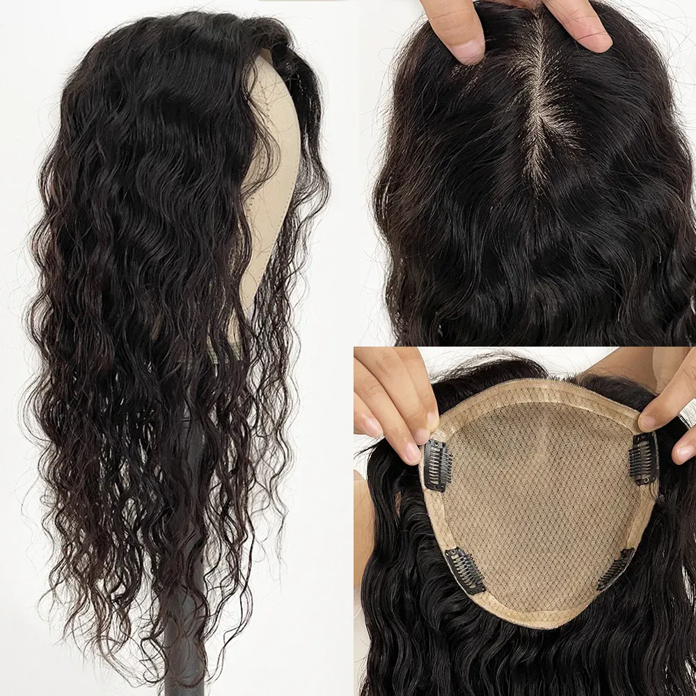 Handmade European Virgin Human Water Wave Hairpiece With Silk Base ...
