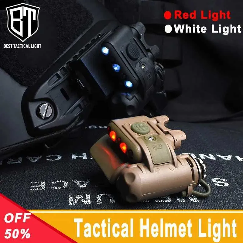 Head Flashlight Tactical Helmet Light: Dual Red & White LED ...