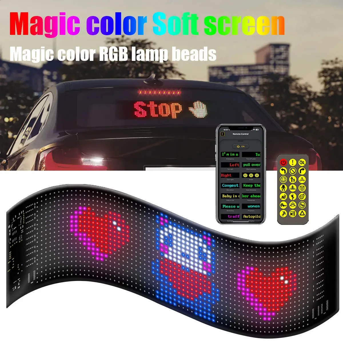 DIY RGB LED Matrix Led Pixel Display Panel For Car Graffiti And ...