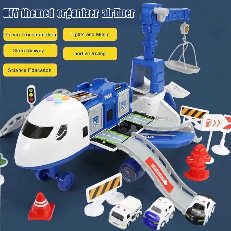 Multifunctional Diecast Model Aircraft Race Track Toy With Music ...