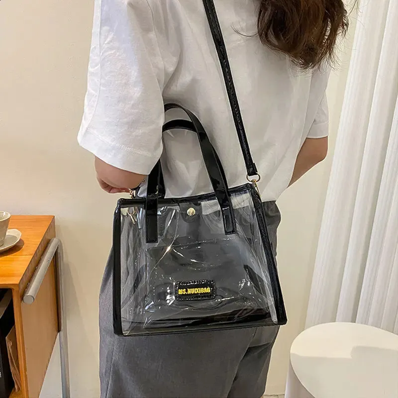 Eva Tote Bag: Large Capacity Transparent Shoulder Bag Lightweight Jelly ...