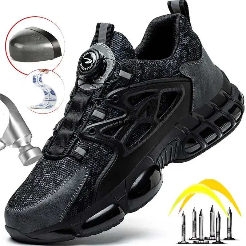 DHgate.com:ZLMY Mens Safety Sneakers: Steel Toe, Rotating Button, Air ...