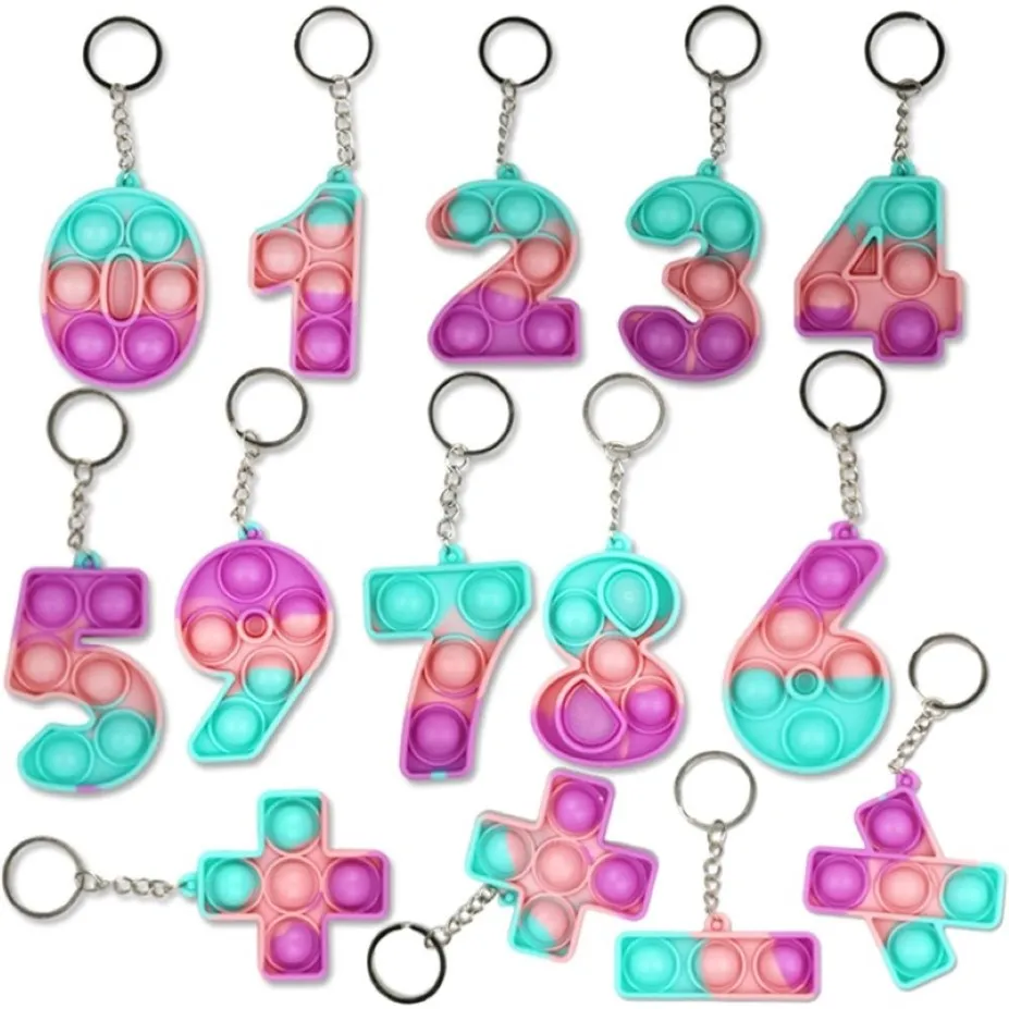 Sensory Fidget Pop Bubble Poppers Resin Alphabet Keychain With 26 ...