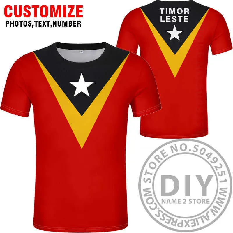 Custom East Timor T-Shirt | Name & Number | Portuguese Republic Flag ...