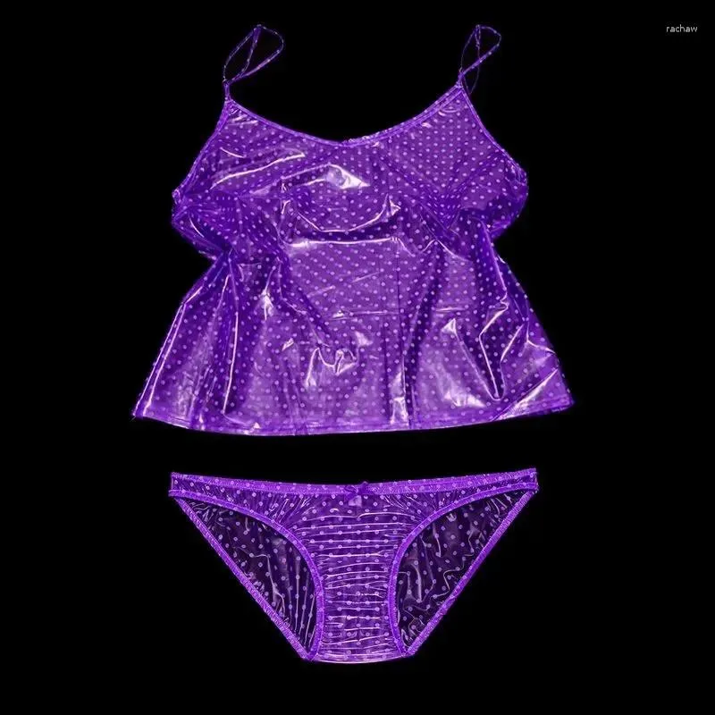 Bras Sets Abdl Sexy Transparent PVC Plastique Camisole Vest Pantes Set ...