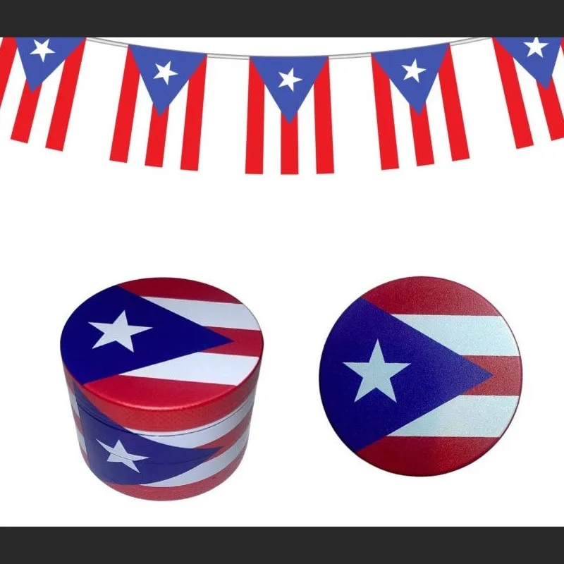 Dominican & Puerto Rican Flag Herb Grinders | Zinc Alloy Tobacco Spice ...