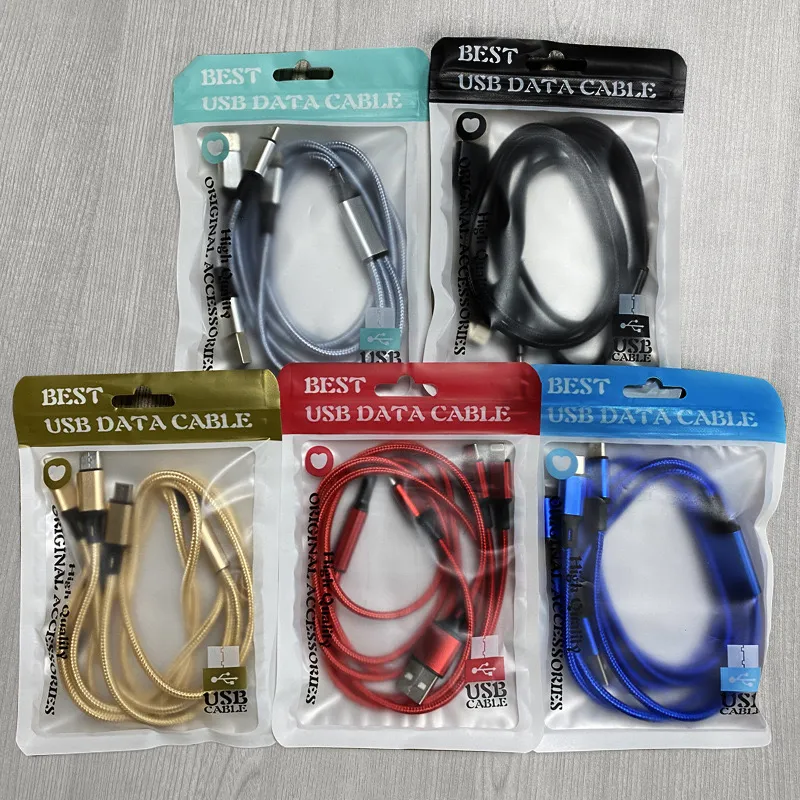 DHgate.com:1 Meters 2m 3-in-1 Data Cable Copper Core Nylon Braided Anti ...
