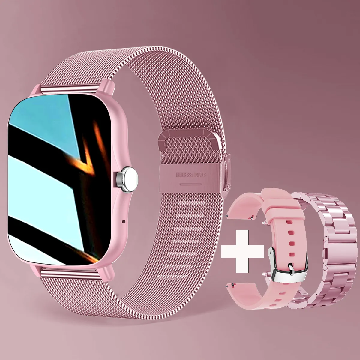 Square Smartwatch: Touchscreen Fitness Tracker, Music & Call Enabled ...