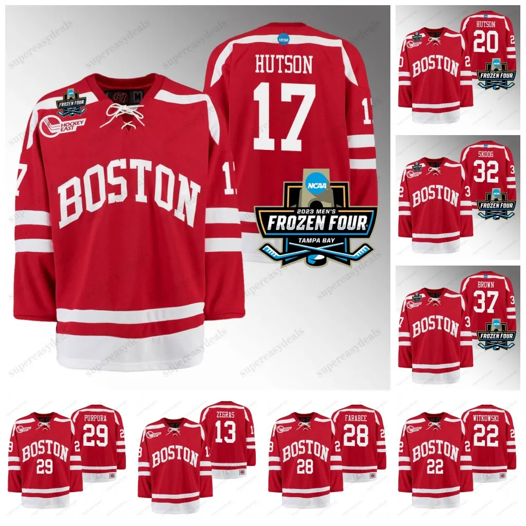 NCAA BU Hockey Jersey - Official Replica of #37 Brown, #18 O'Brien, #23 Fensore, #32 Skoog, #13 ...