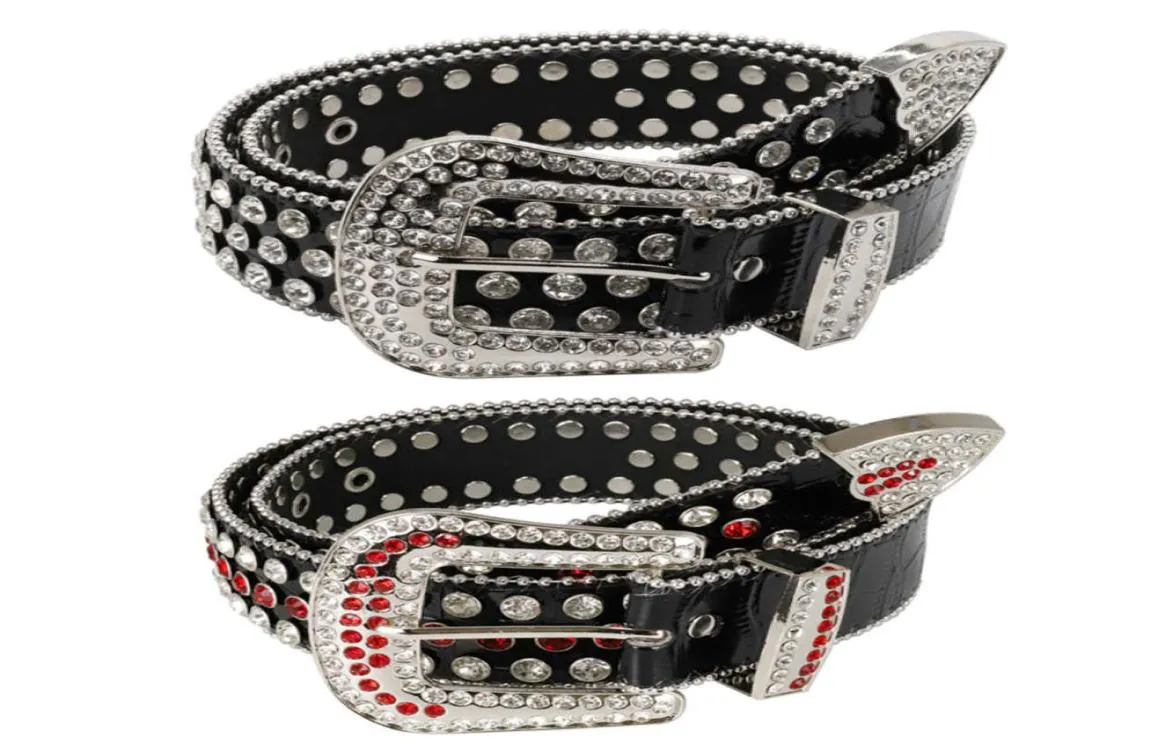 New Trend Bling Blin Rhintone Belt Men Women Wtern Cowboy Studded Dna ...