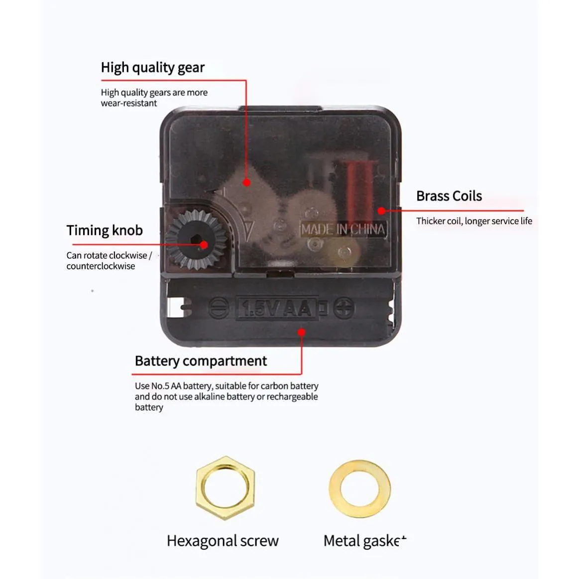 Japanese Silent Suzuki Quartz Movement Steampunk Table Clock DIY Wall ...