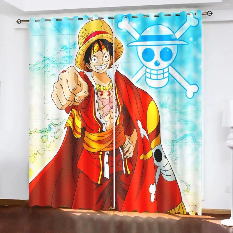 Monkey D Luffy Pirate Cartoon Window Bobbys Department Store Curtains ...