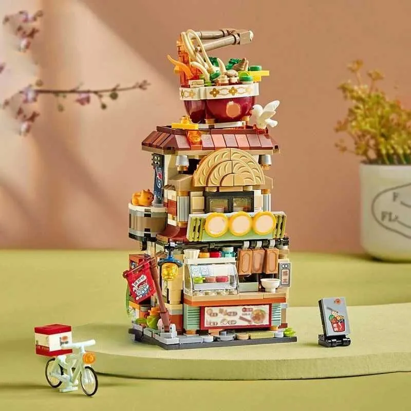 Blocks City Street Scene Store Model Building Block Set DIY Childrens ...