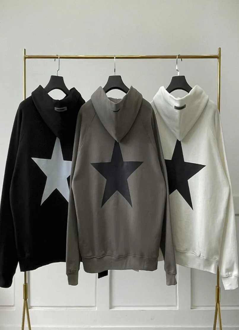 High Street Double Line Plush Star Sweater With Five Pointed Star Hood ...