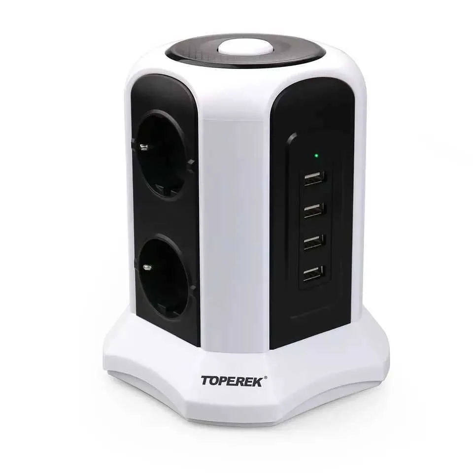 DHgate.com:"6-Way Surge-Protected Extension Cord Tower | 4 USB Ports ...