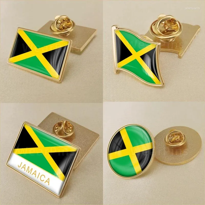 Jamaican Map National Emblem Flower Brooch Badge For Coat Of Arms And ...