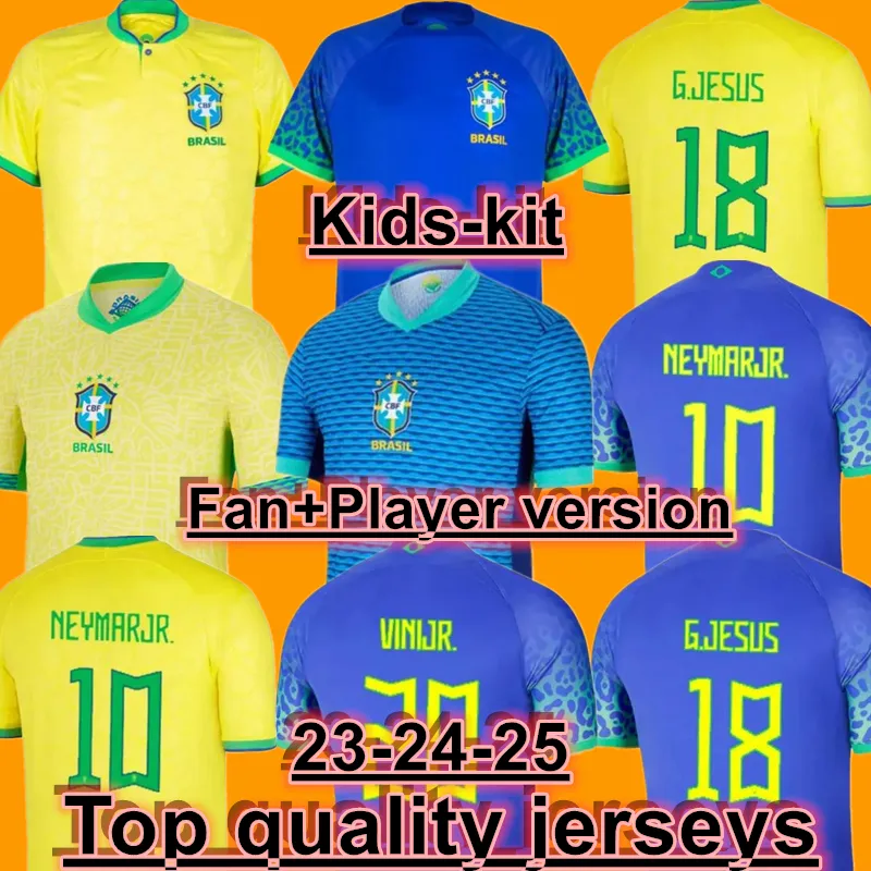 Brazil 2024 Soccer Jersey Men's & Kids Home & Away Polyester Player ...