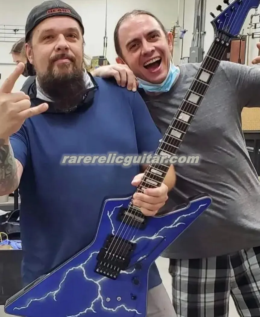 Super Rare Dimebag Darrell Blue Dimebolt Lightning Bolt Electric Guitar ...