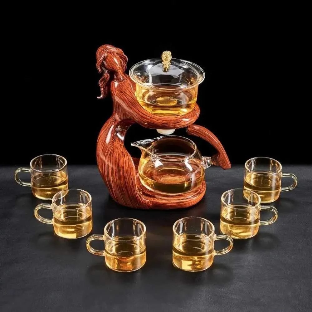 Glass Teapot Infuser Set: Red Kung Fu Tea Set with 6 Cups and Utensils ...