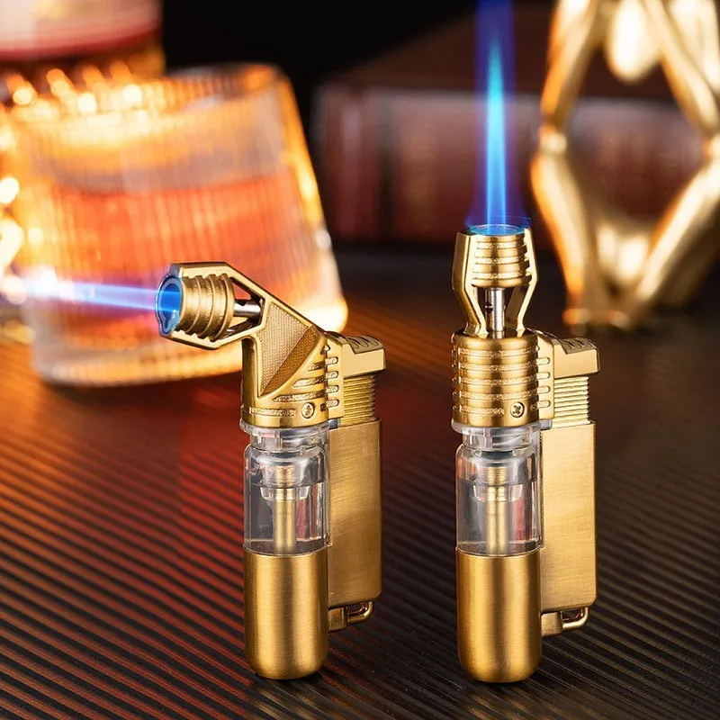 Metal Mini Butane Gas Unfilled Lighter Visible Gas Unfilled Window Jet ...