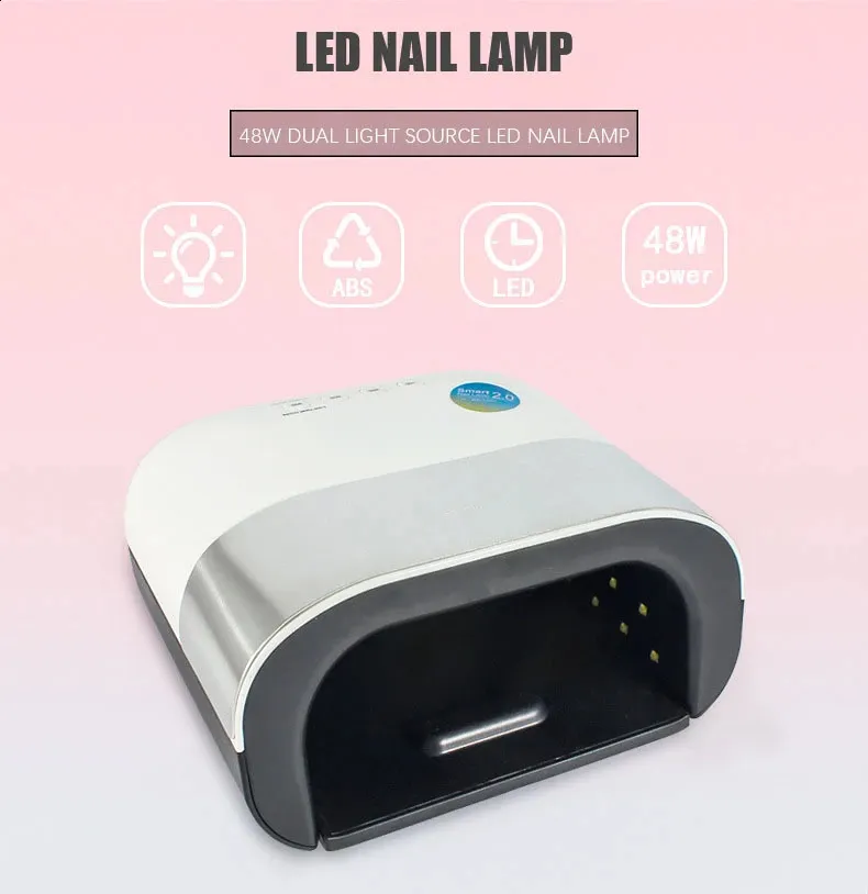 48W Nail Dryer, Smart Auto-Sensing UV LED Lamp for Quick Gel Curing ...