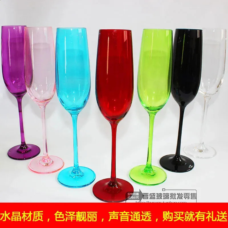 Black Crystal Wine Goblet Set - Colored Glassware for Home Decor and ...