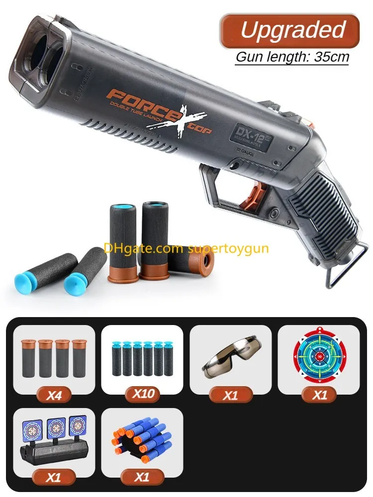 Double Barreled Soft Bullet Punisher Shotgun Toy Gun With Simulation ...
