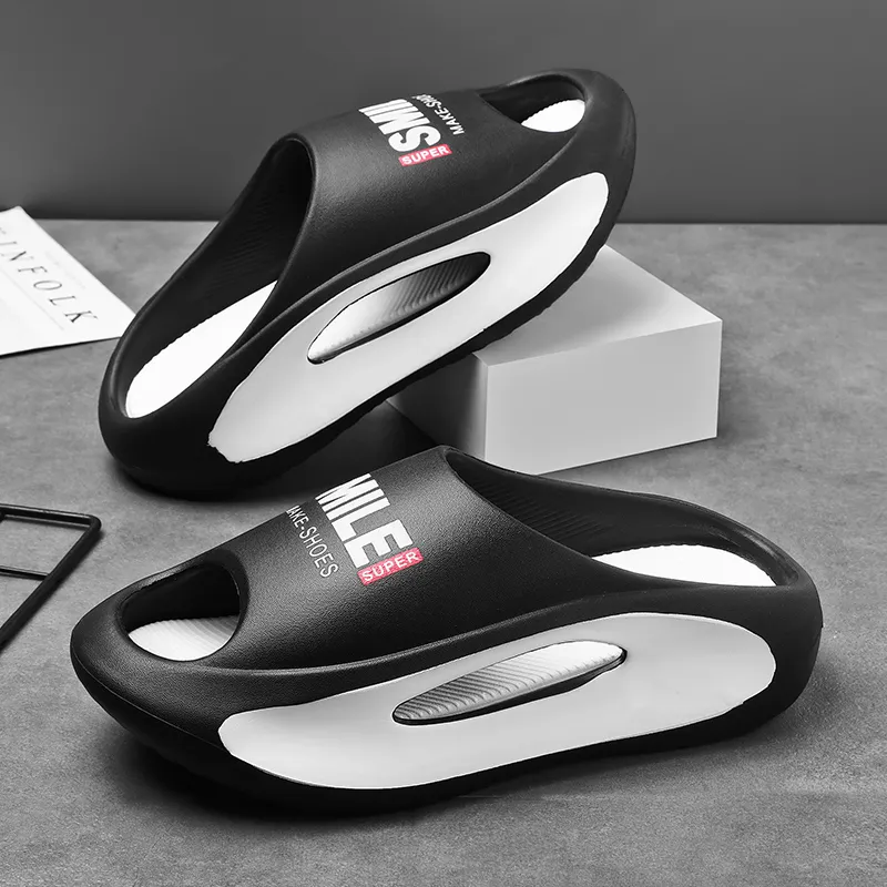 New Summer Sneaker Slippers for Men Thick Bottom Platform Slides Soft ...