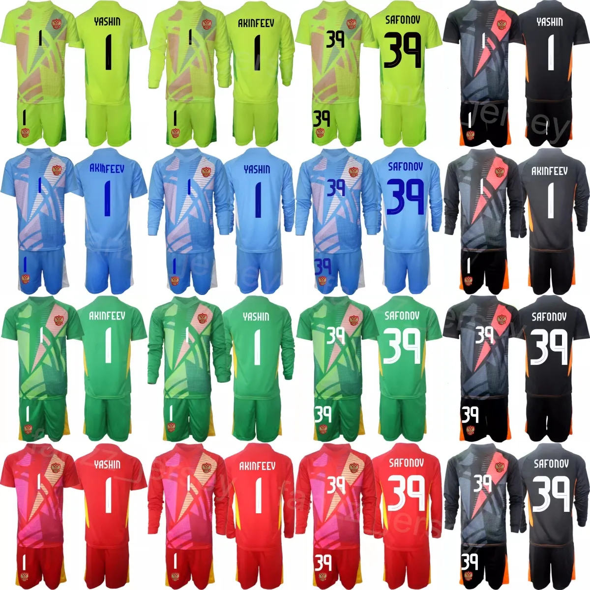 National Russia 2024 Long Sleeve GK Soccer Jersey Set Goalkeeper Anton ...
